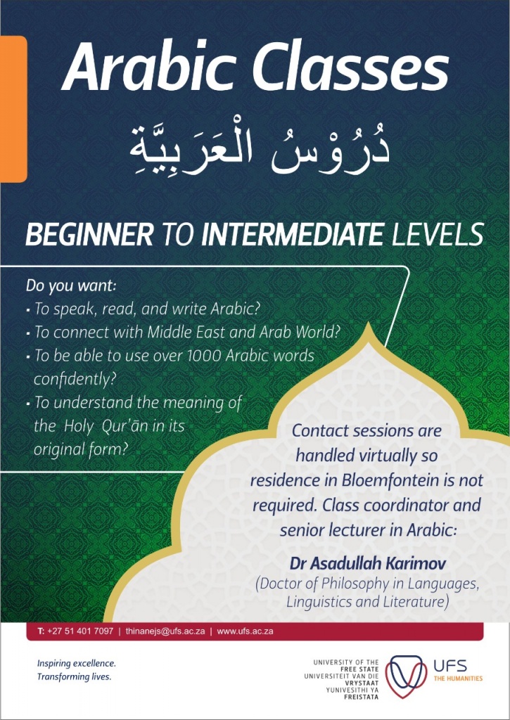 Arabic Classes – Beginner to Intermediate Levels – International ...